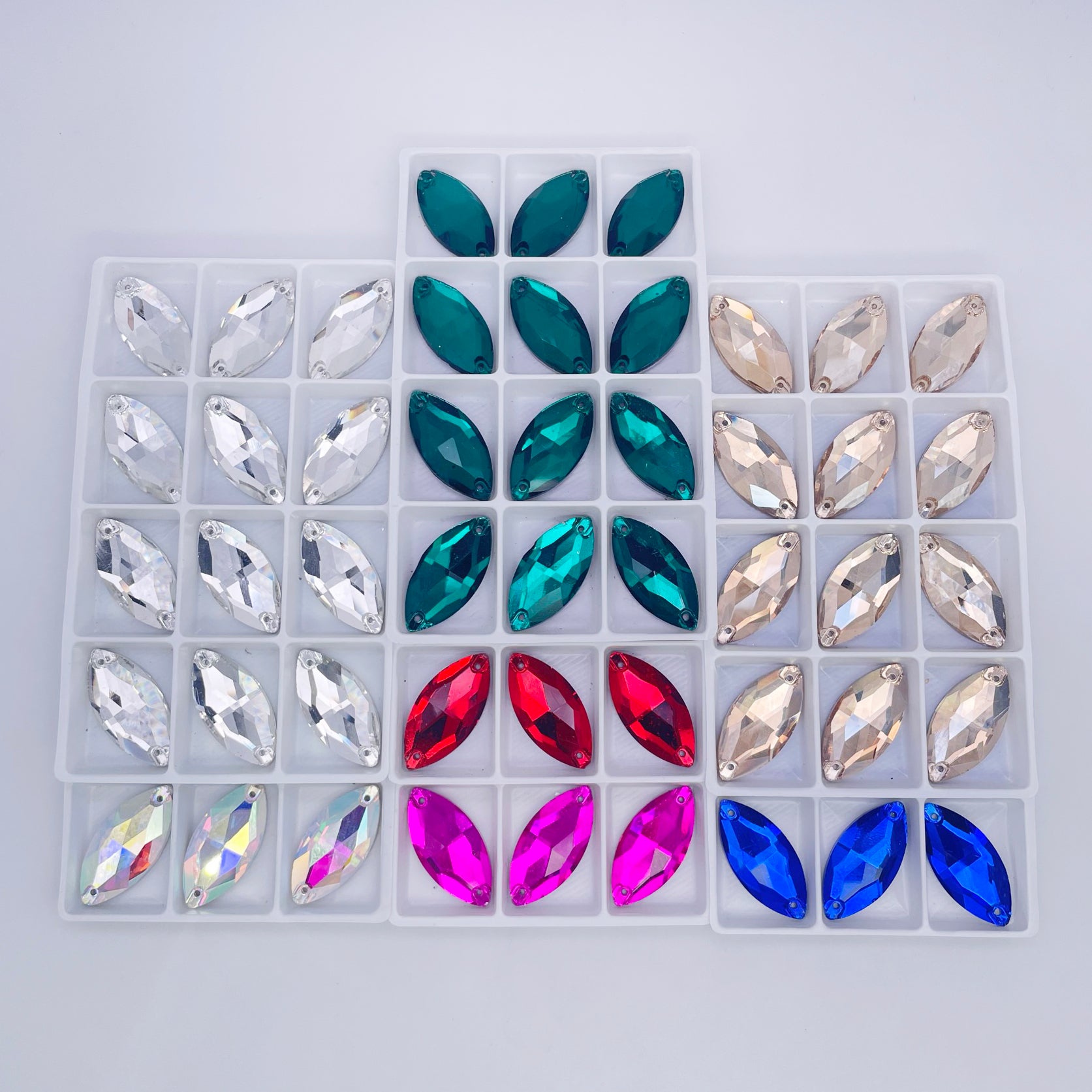 15 x 32mm Navette Flatback Rhinestones | Planet Rhinestone